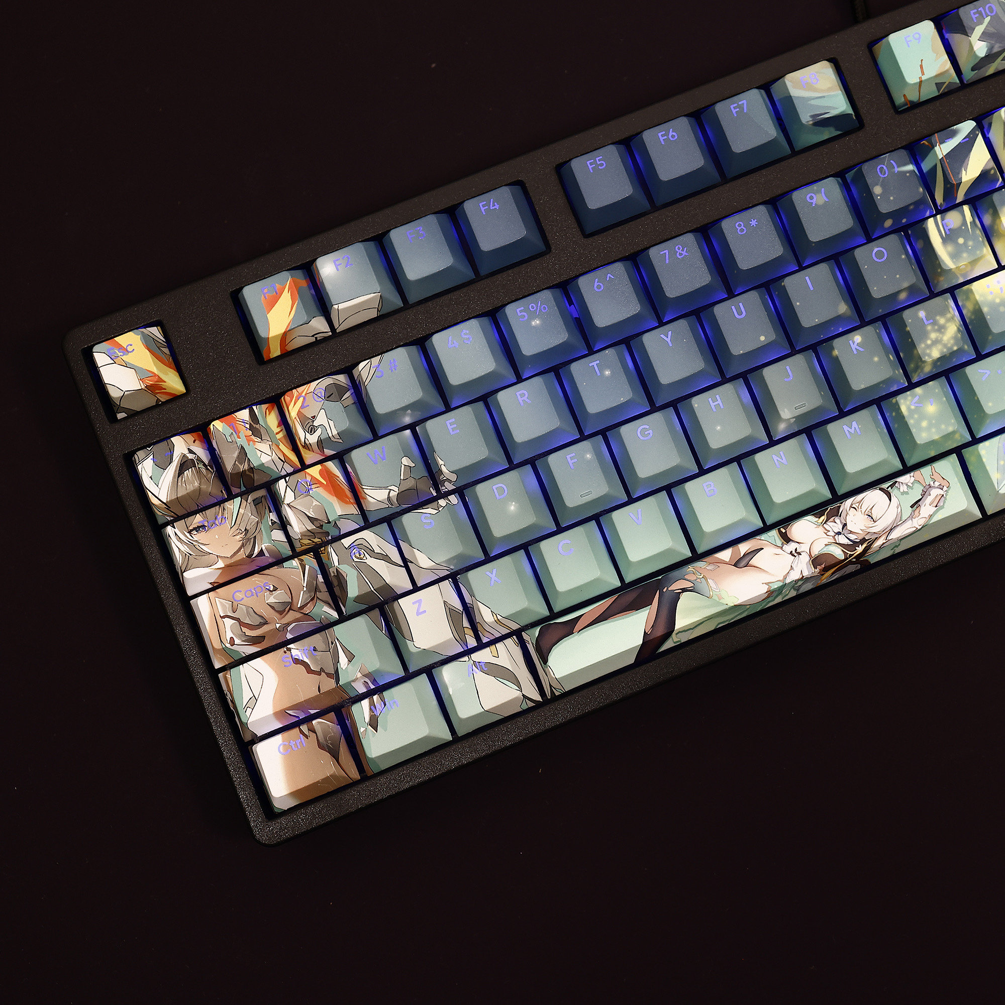 Honkai Star Rail Firefly PBT 108 Keys Cherry Profile Keycaps Set, Cute ...