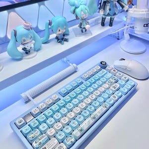 Hatsune Miku PBT 142 Keys Moa Profile Keycaps Set, Cute Keycaps, Custom ...