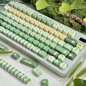 Bunny Garden English PBT 140 Keys SOA Profile Keycaps Set, Cute Keycaps ...