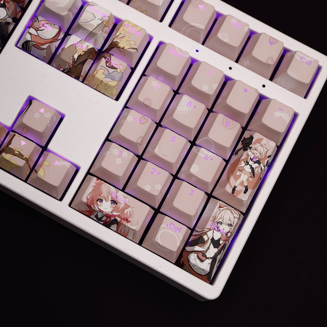 Wuthering Waves Encore PBT 108 Keys Cherry Profile Keycaps Set, Cute ...