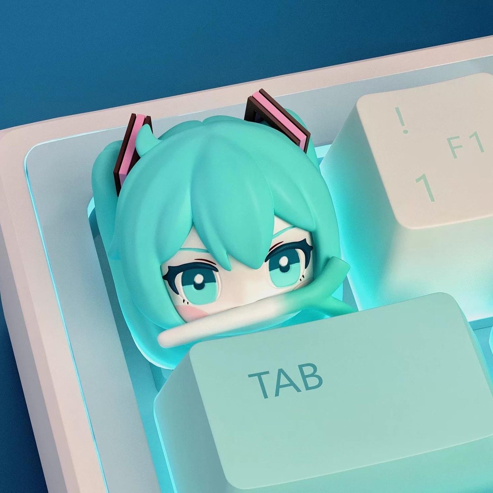 Handmade Hatsune Miku Keycap: Cherry MX Mechanical Keyboard - Etsy