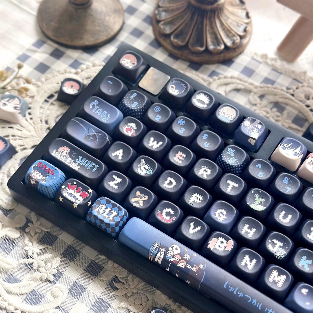 JJK Kaisen PBT 128 Keys MOA Profile Keycaps Set, Cute Keycaps, Custom ...