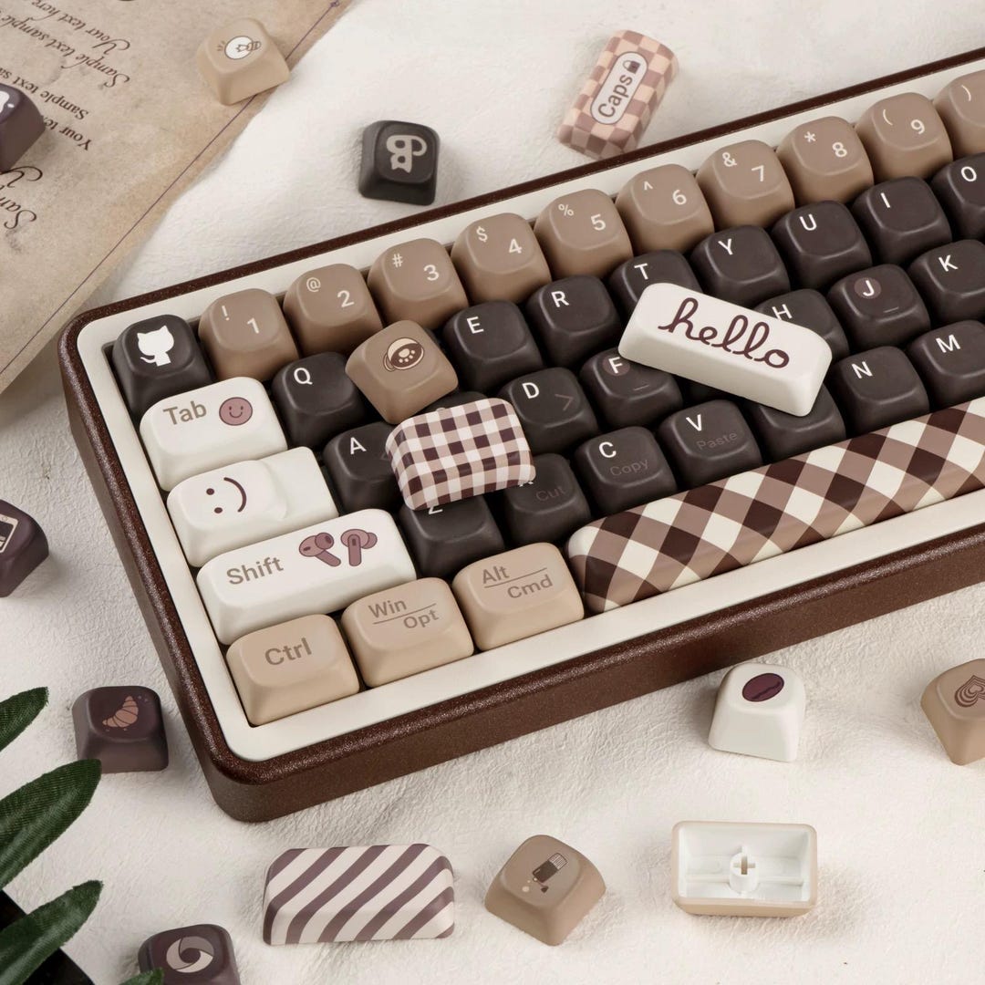 Programmer Coffee Cat English PBT 150 Keys SOA Profile Keycaps Set ...