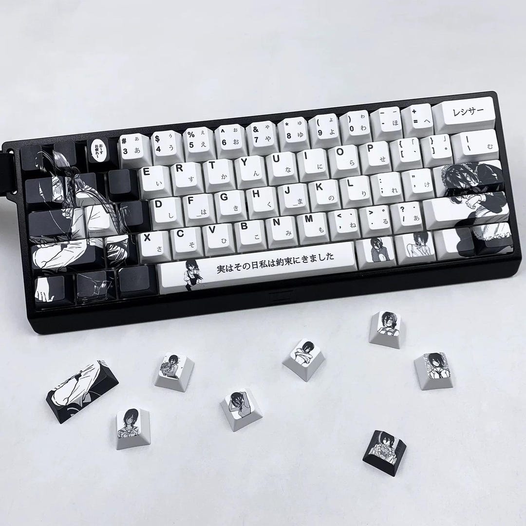 Chainsaw Reze English Japanese PBT 106 Keys Cherry Profile Keycaps Set ...