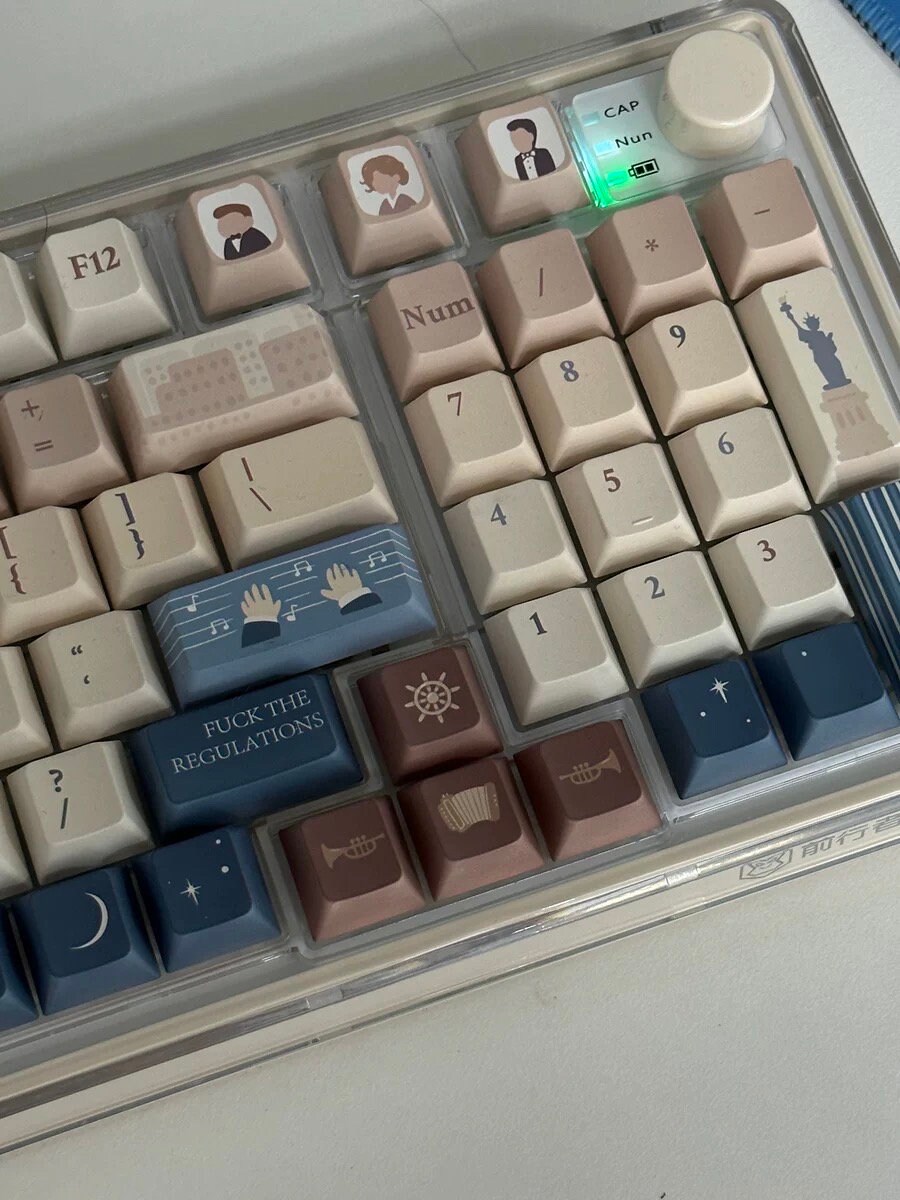 Music 1900 PBT Cherry Profile Keycaps Set, Cute Keycaps, Custom Keycaps ...