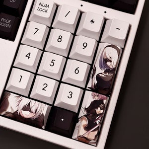 Nier Automata 2B Keycaps: PBT Dye Sublimation, Cherry Profile - Etsy