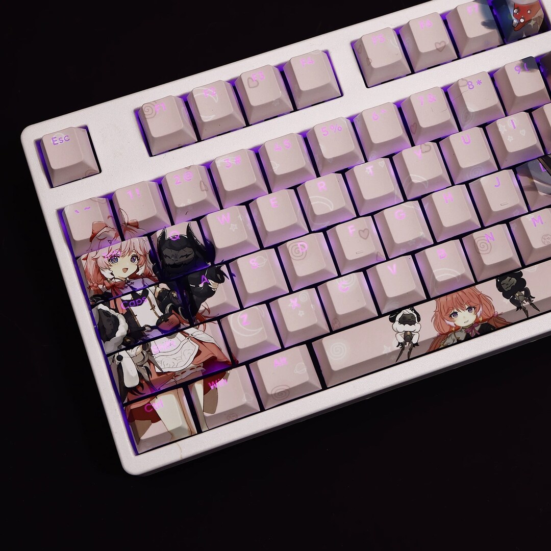 Wuthering Waves Encore PBT 108 Keys Cherry Profile Keycaps Set, Cute ...