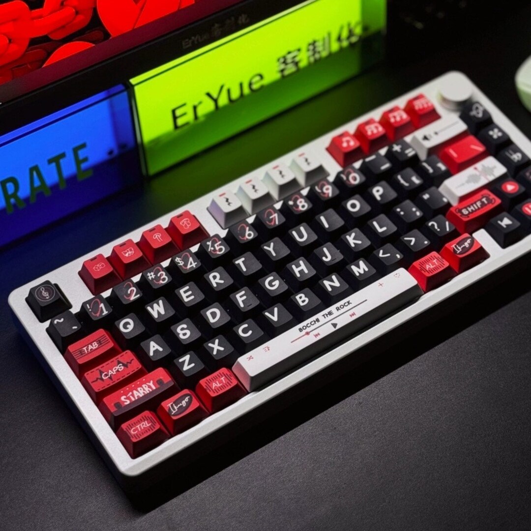 Bocchi the Rock English PBT 142 Keys Cherry Profile Keycaps Set, Cute ...