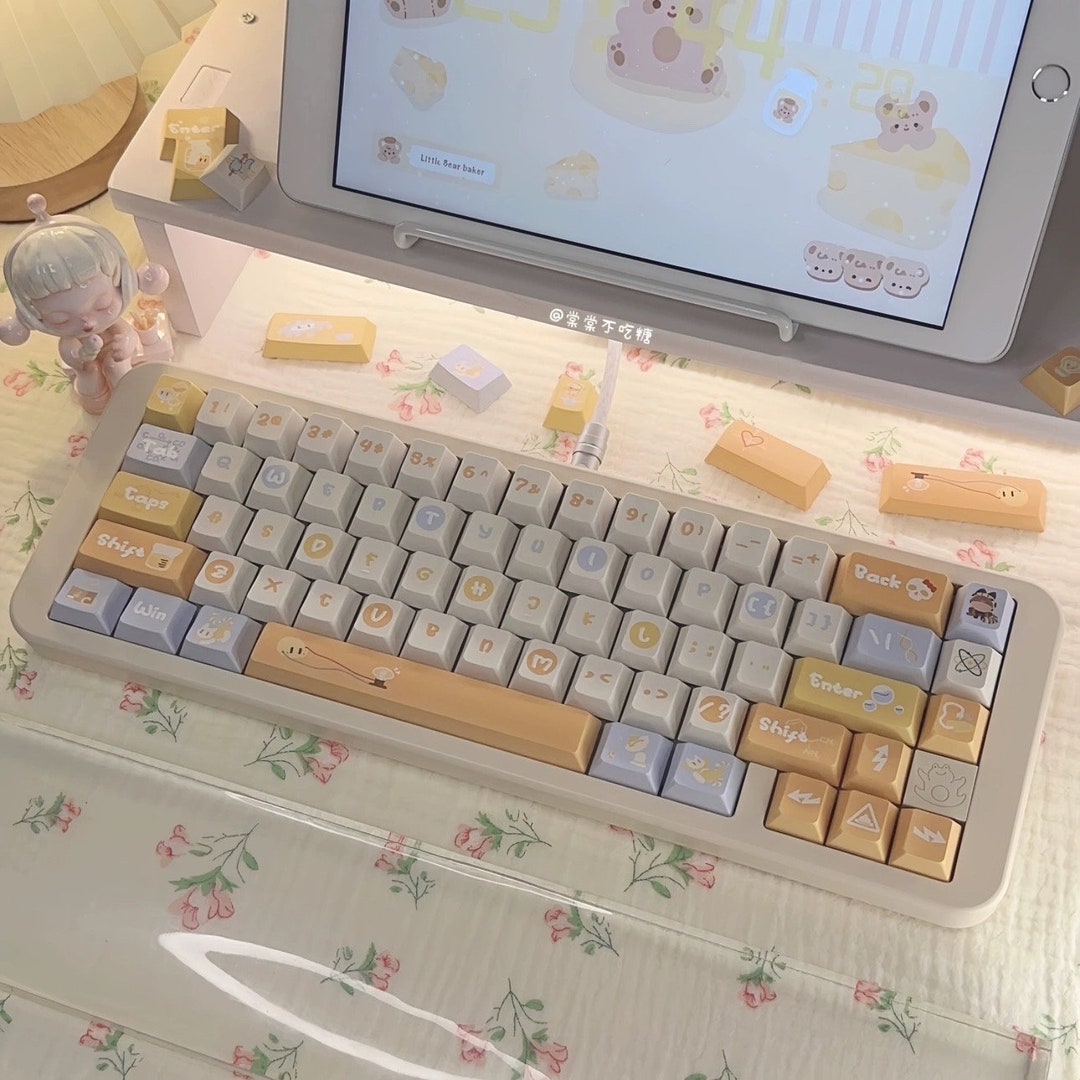 Potato Science English PBT 140 Keys Cherry Profile Keycaps Set, Cute ...