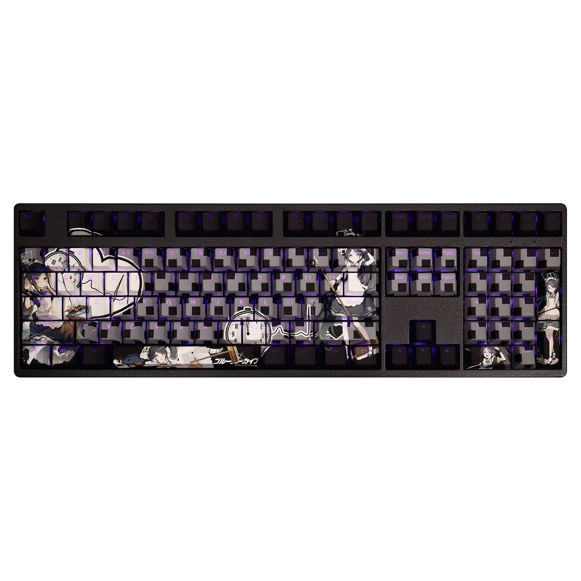 Blue Archive Tendou Alice PBT 108 Keys Cherry Profile Keycaps Set, Cute ...