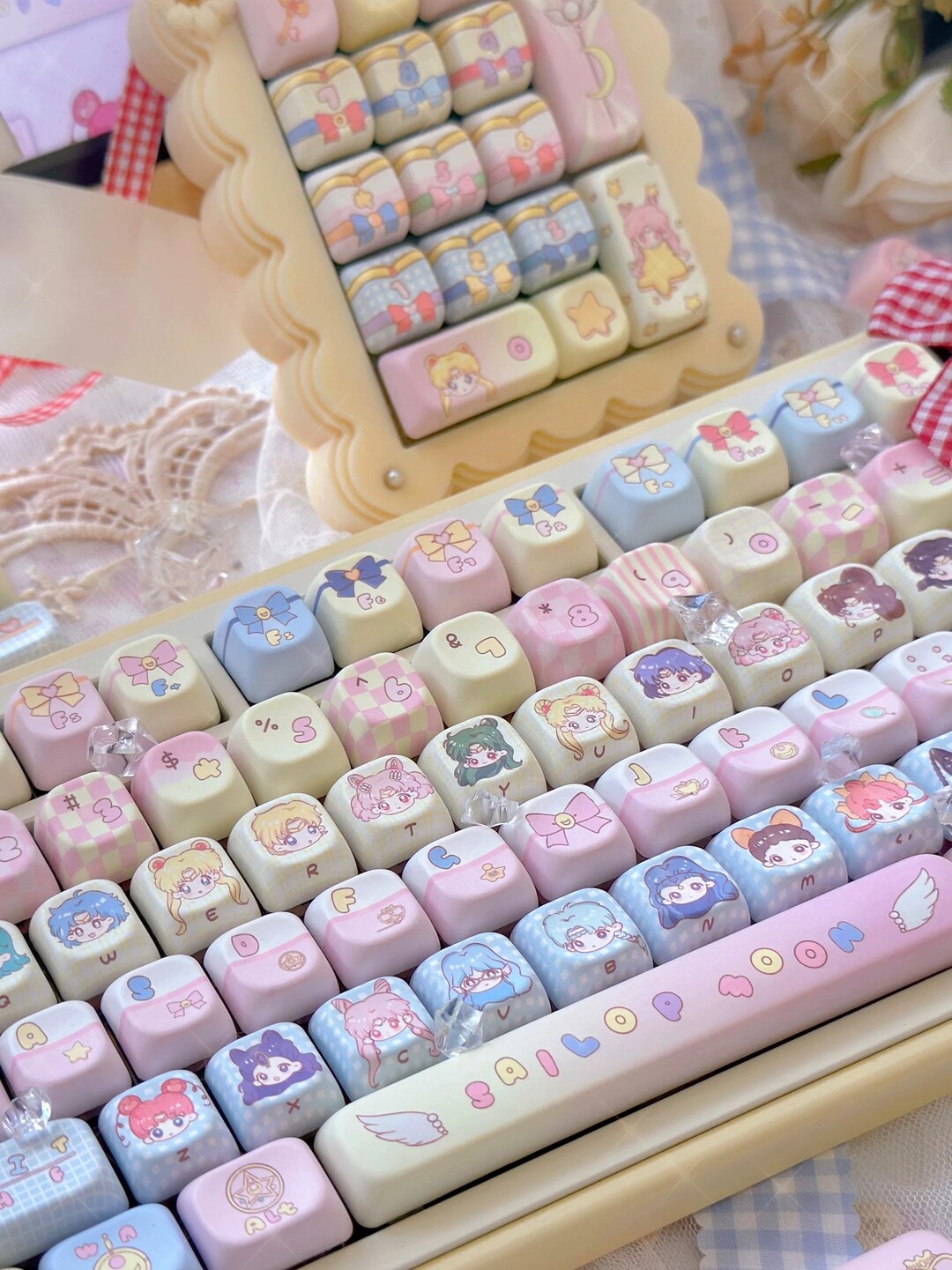 Sailor Girls PBT 140 Keys Eoa/cherry Profile Keycaps Set, Cute Keycaps ...