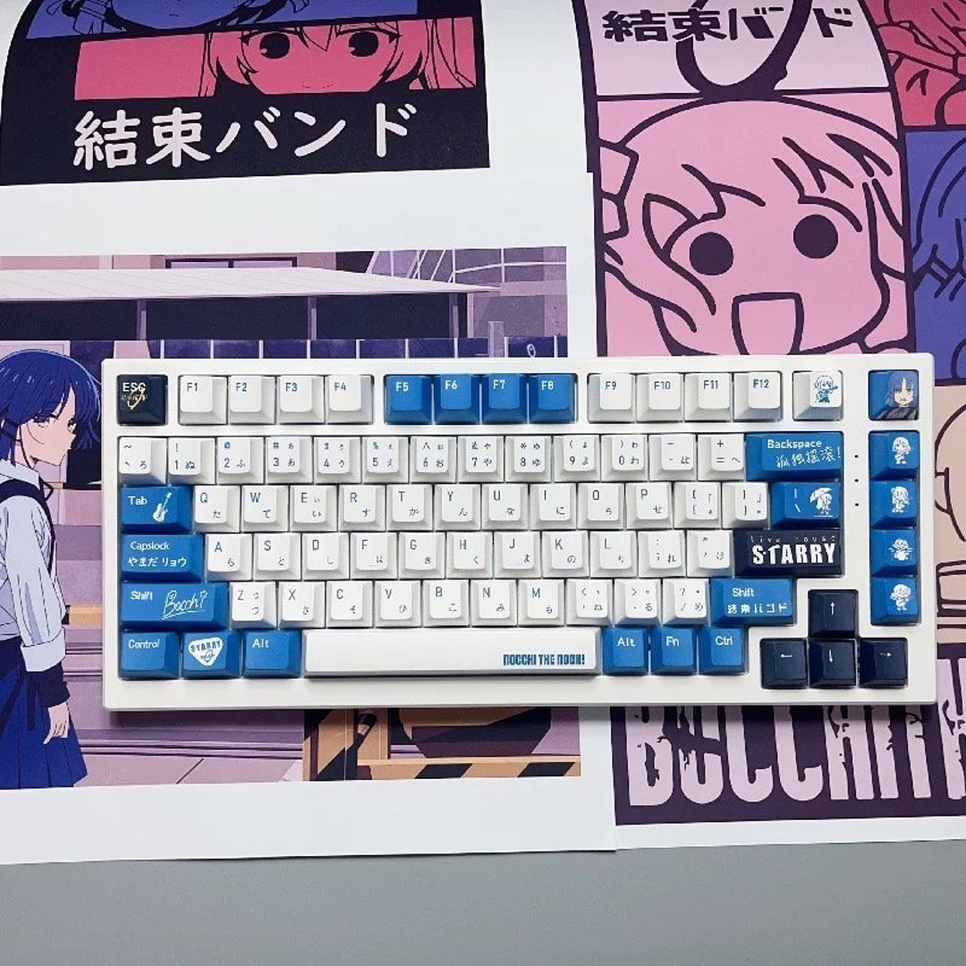 Bocchi the Rock English PBT 138 Keys Cherry Profile Keycaps Set, Cute ...