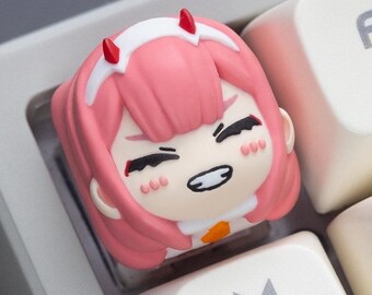 Zero Two Artisan Keycap Anime Keycaps Custom Keycaps Mechanical ...