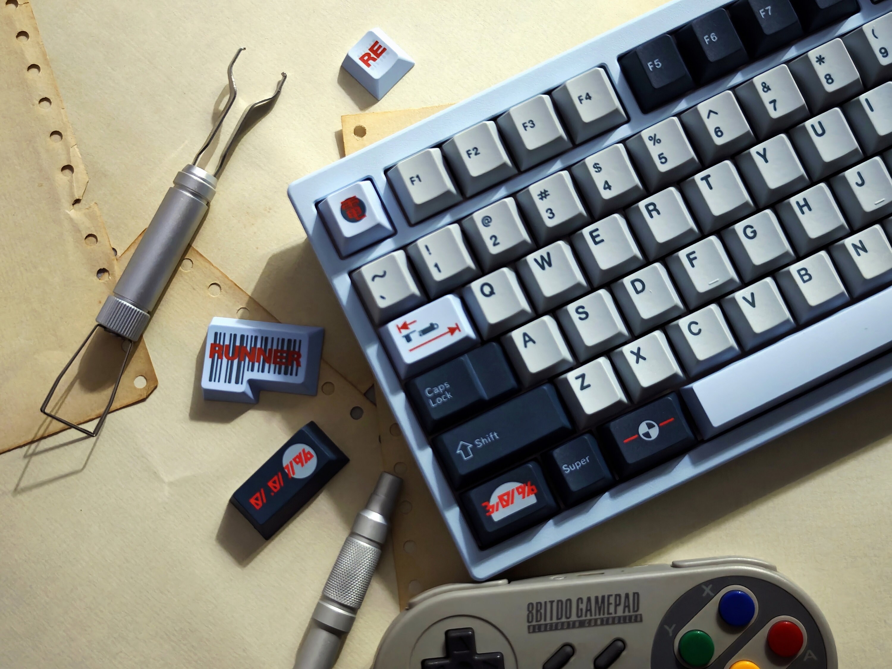 Runner Retro Games 1990 Cherry Profile Keycaps Set, Cute Keycaps ...
