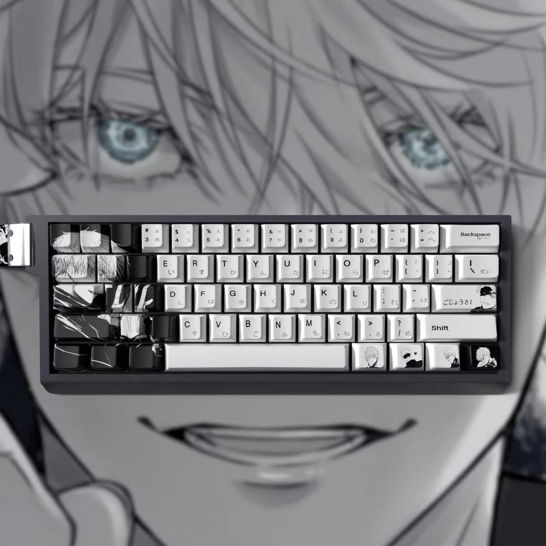 Satoru Gojoo Keycaps: JJK Anime PBT Cherry Profile - 105 Keys - Etsy