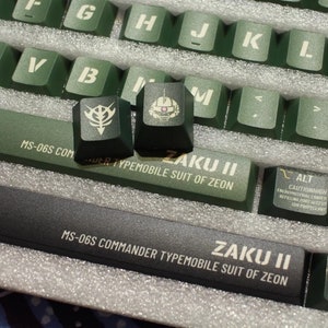 Zeon Zaku II Green Version English PBT 140 Keys KCA Profile Keycaps Set ...