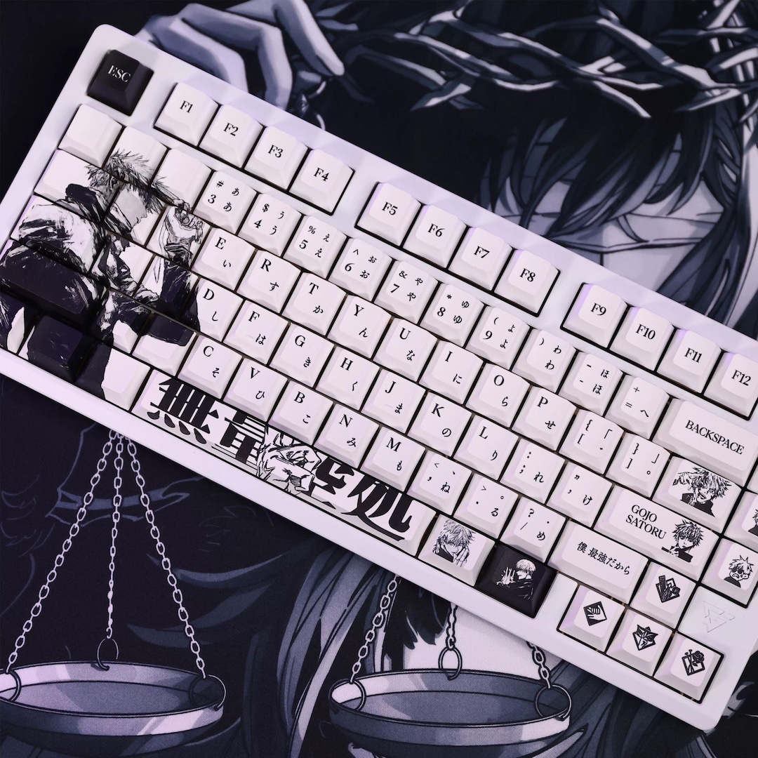 JJK Satoru Gojoo English Japanese Roots PBT 122 Keys Cherry Profile ...