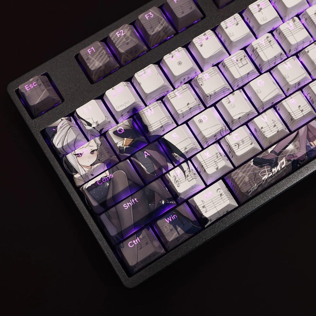 Blue Archive Hina Keycaps: Backlit PBT, Cherry Profile - 108 Keys - Etsy