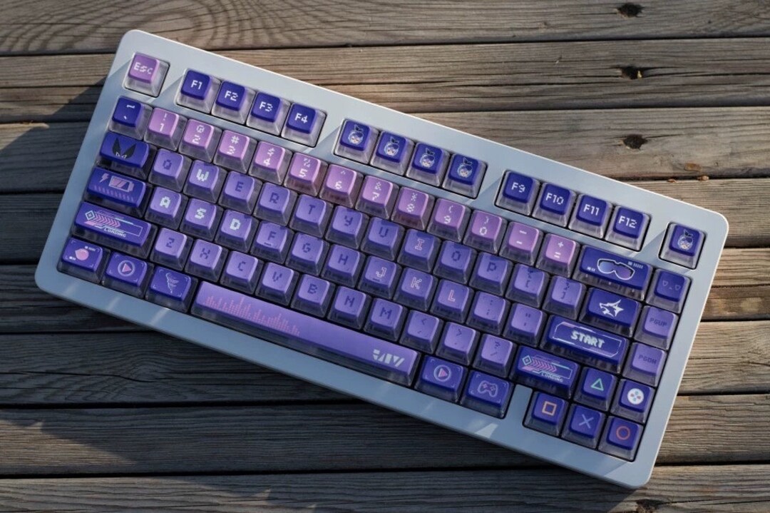 Star Dome Railway Silver Wolf PBT 126 Keys Cherry Profile Keycaps Set ...