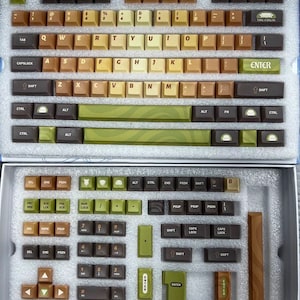 Matcha Cake English PBT 140 Keys KCA Profile Keycaps Set, Cute Keycaps ...