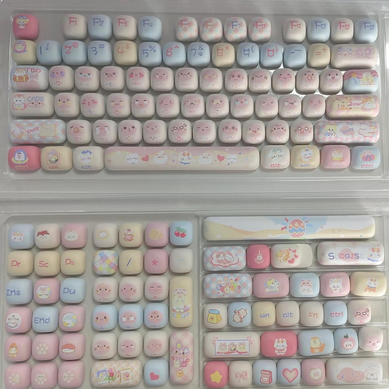 Mochi Cat Keycaps: English PBT Dye Sub MOG Profile Set - Etsy