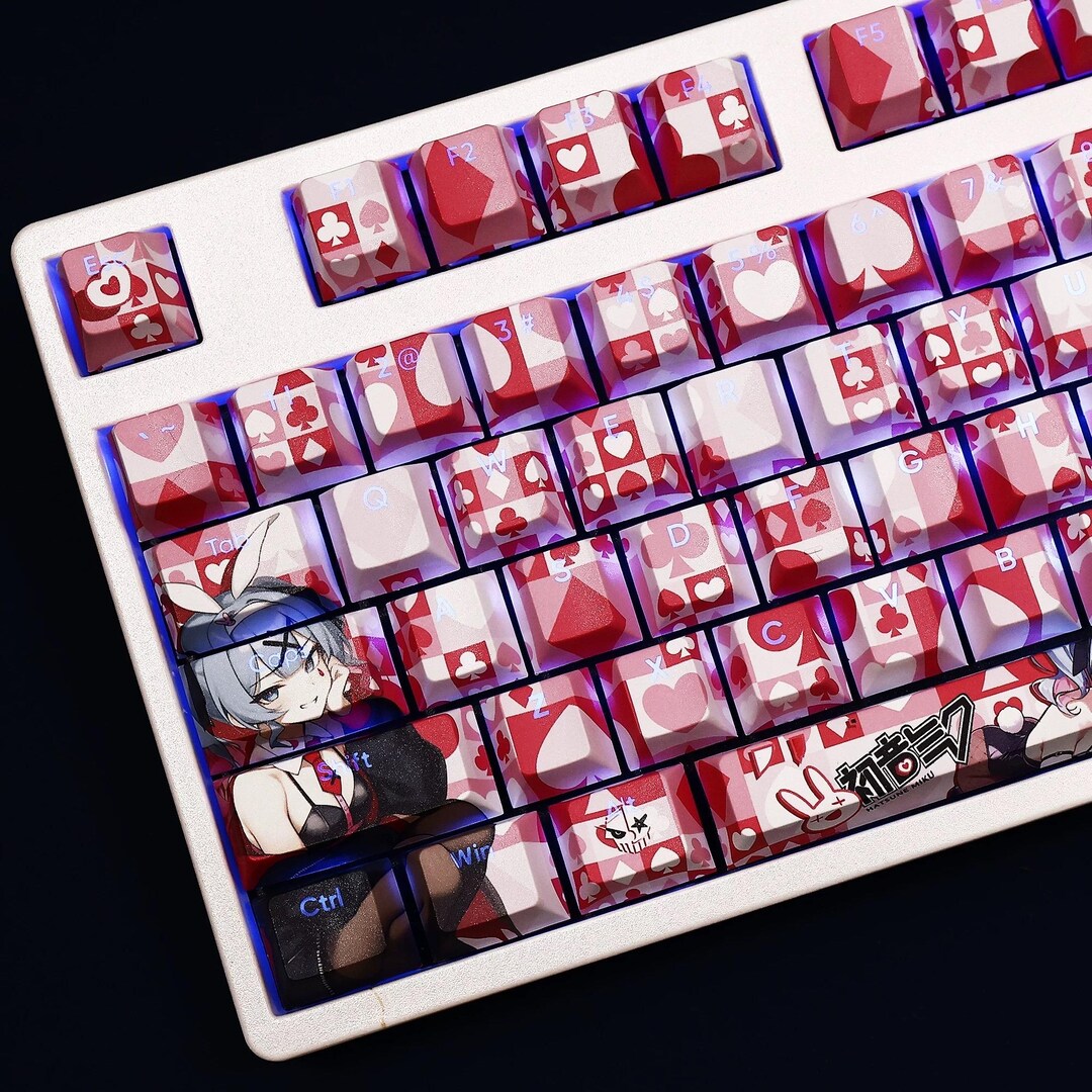 Hatsune Miku Keycaps: Rabbit Hole PBT, Cherry Profile, 108 Keys - Etsy