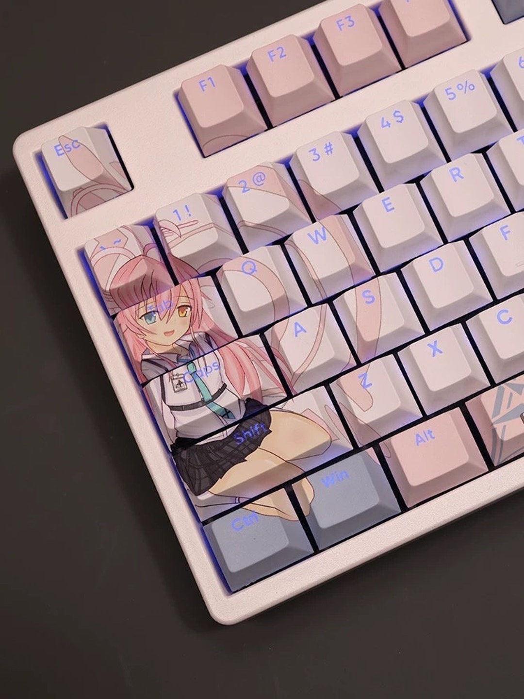 Blue Archive Takanashi Hoshino PBT 108 Keys Cherry Profile Keycaps Set ...