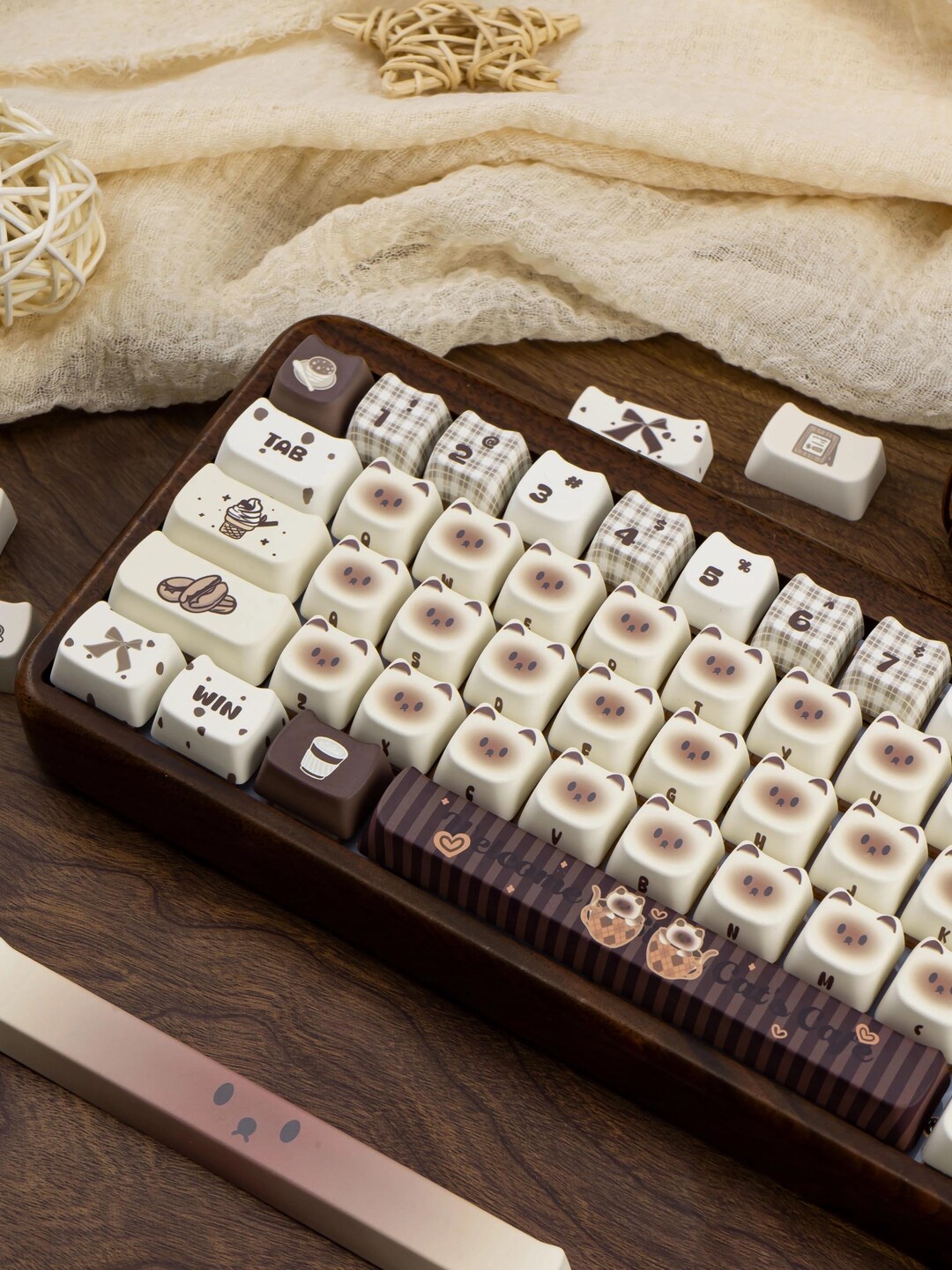 Siamese Cat Cafe Keycaps: 133-key PBT Dye Sub MAO Profile Set - Etsy