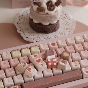 Strawberry Chocolate PBT Keycap Set: 140 MAO Profile Dye-sub - Etsy