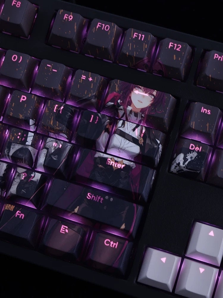 Kafka of Honkai Rail PBT 108 Keys Cherry Profile Keycaps Set, Cute ...