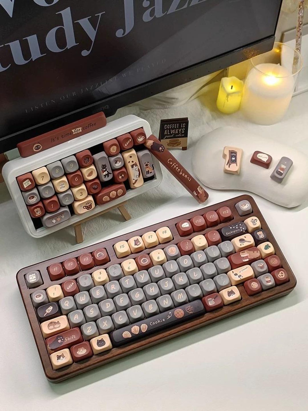 Coffee Beans Cat PBT Keycaps: 138 Keys, MOA Profile - Etsy