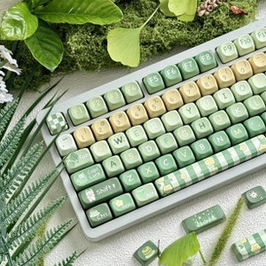 Bunny Garden English PBT 140 Keys SOA Profile Keycaps Set, Cute Keycaps ...