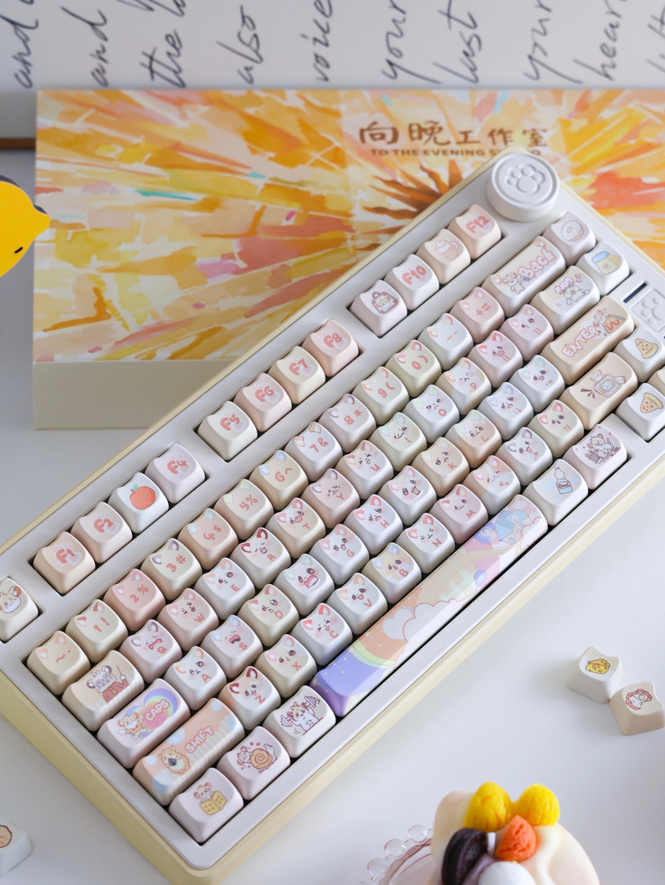 Cute Hamster PBT 142 Keys MAO Profile Keycaps Set, Cute Keycaps, Custom ...