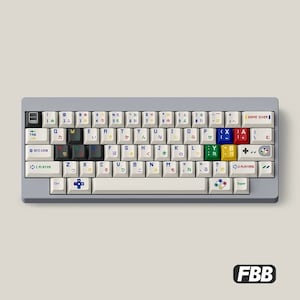 SFC 1990 Retro Game Theme English PBT Cherry Profile Keycaps Set ...
