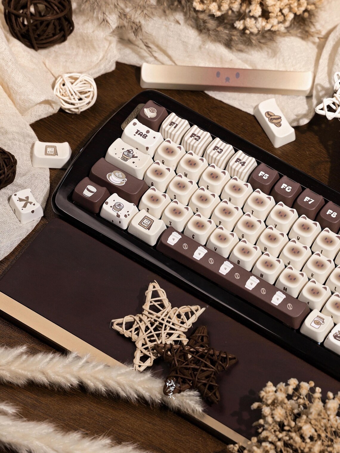 Siamese Cat Cafe Keycaps: 133-key PBT Dye Sub MAO Profile Set - Etsy