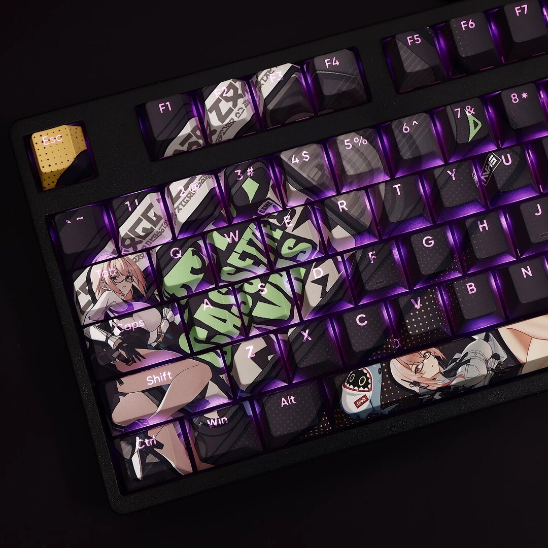 Zenless Zone Zero Tsukishiro Yanagi PBT 108 Keys Cherry Profile Keycaps ...