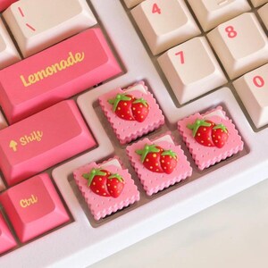 Strawberry Biscuit Artisan Handmade Keycaps Cherry MX for Mechanical ...