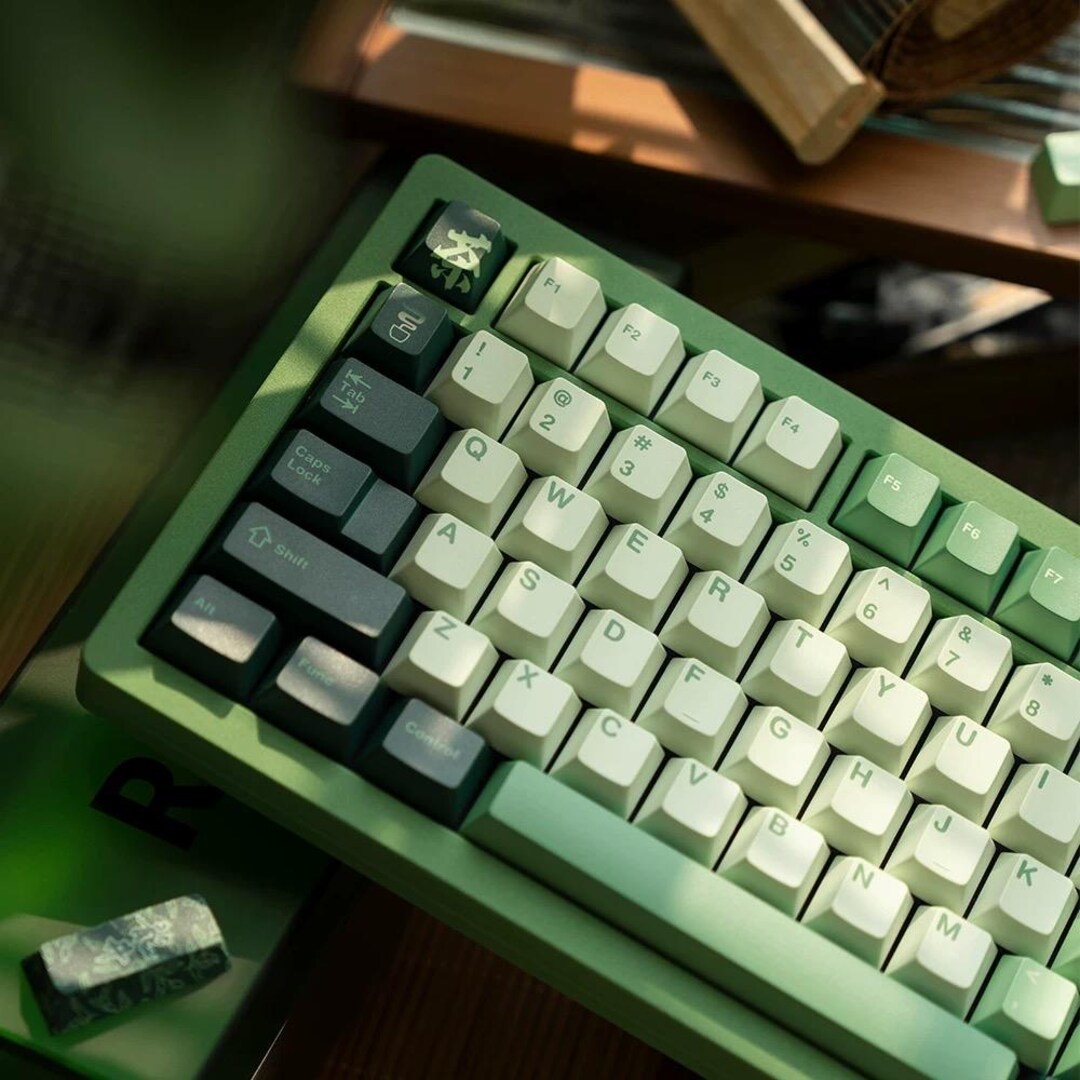 Longjing Green PBT Keycap Set: 145 Dye Sub Cherry Profile Custom ...