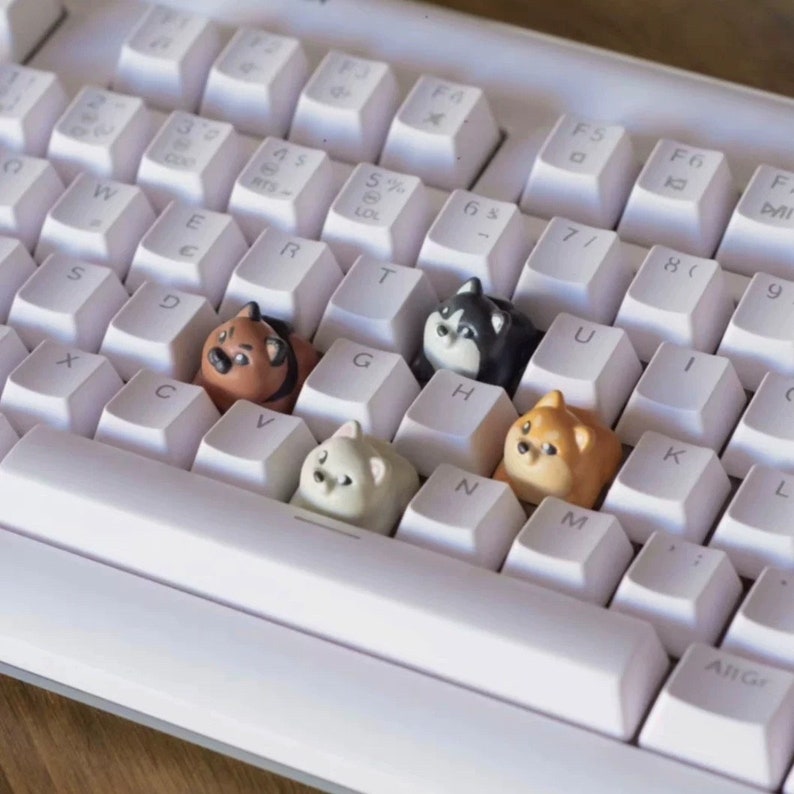 Side Eyes Shiba Inu ESC Artisan Handmade Keycaps Cherry MX, Keyboard ...