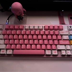 Bocchi the Rock English PBT 140 Keys Cherry Profile Keycaps Set, Cute ...