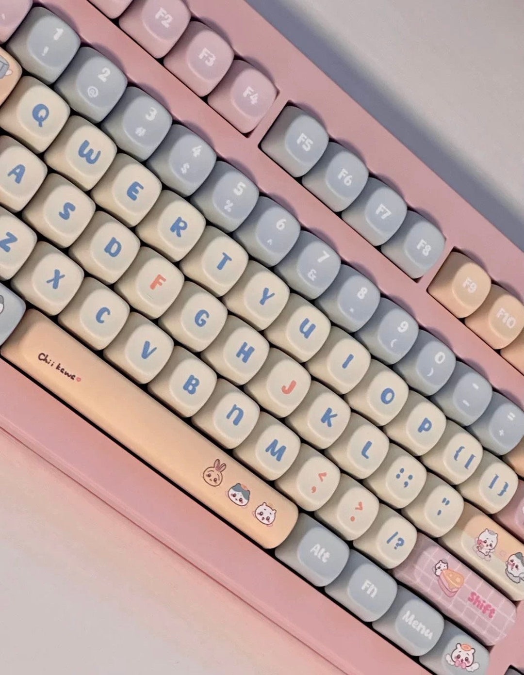 Chiikawa English PBT 126 Keys MOA Profile Keycaps Set, Cute Keycaps ...