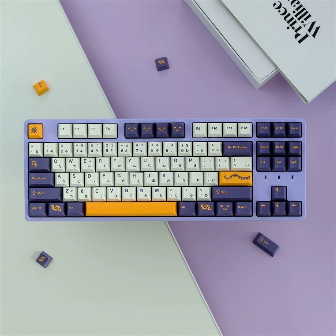 Gmk Tako Clone Japanese English PBT 129 Keys Cherry Profile Keycaps Set, Cute Keycaps, Custom ...