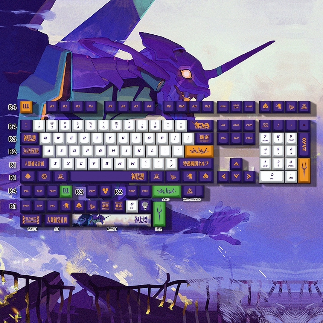 EVA Mecha Keycaps: PBT Dye Sub Cherry Profile - 132 Keys - Etsy Canada