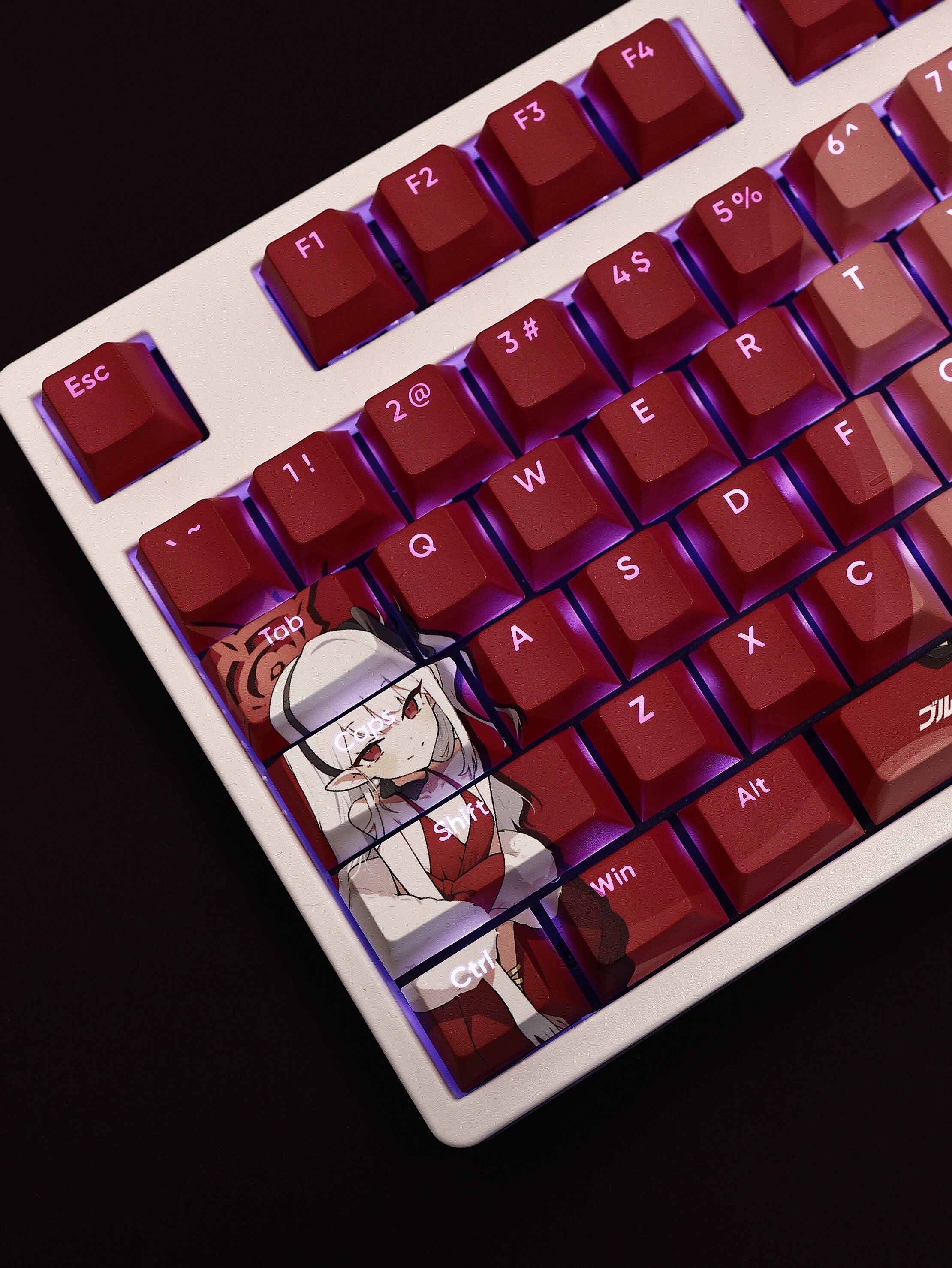 Blue Archive Asagi Mutsuki PBT 108 Keys Cherry Profile Keycaps Set ...