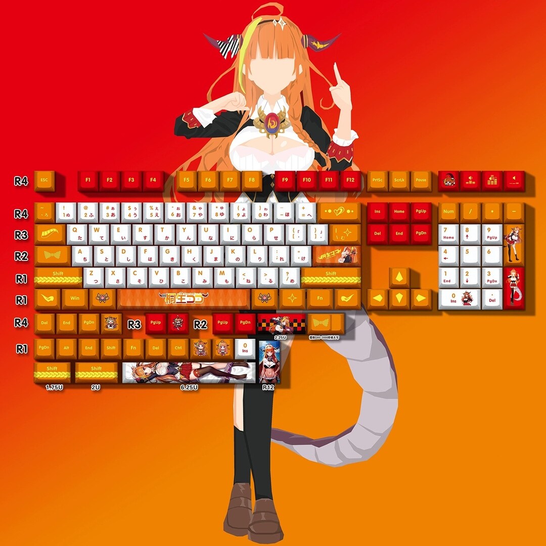 Hololive Kiryu Coco Keycaps: PBT Cherry Profile - 132 Keys - Etsy