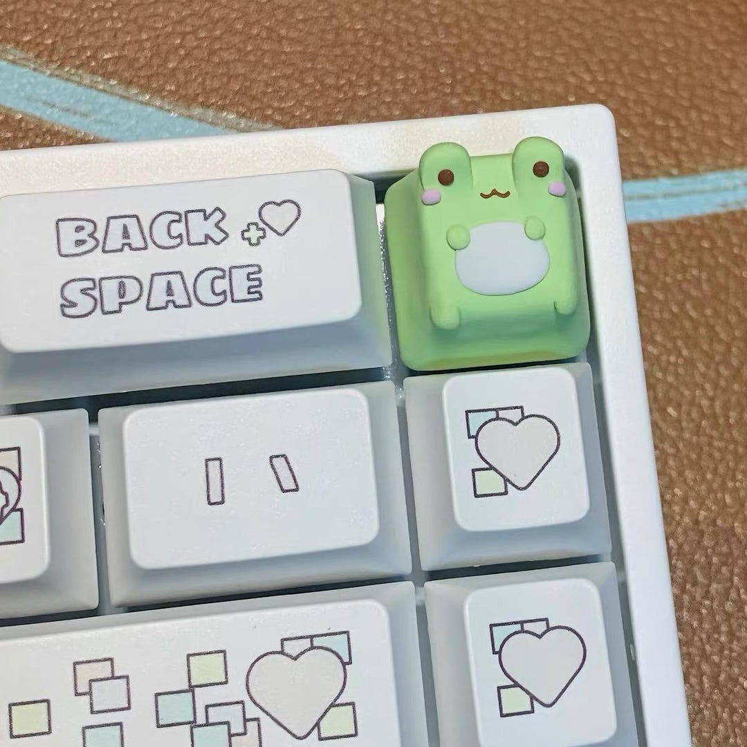 Green Cute Frog Artisan Handmade Keycaps Cherry MX, Keyboard Keycaps ...