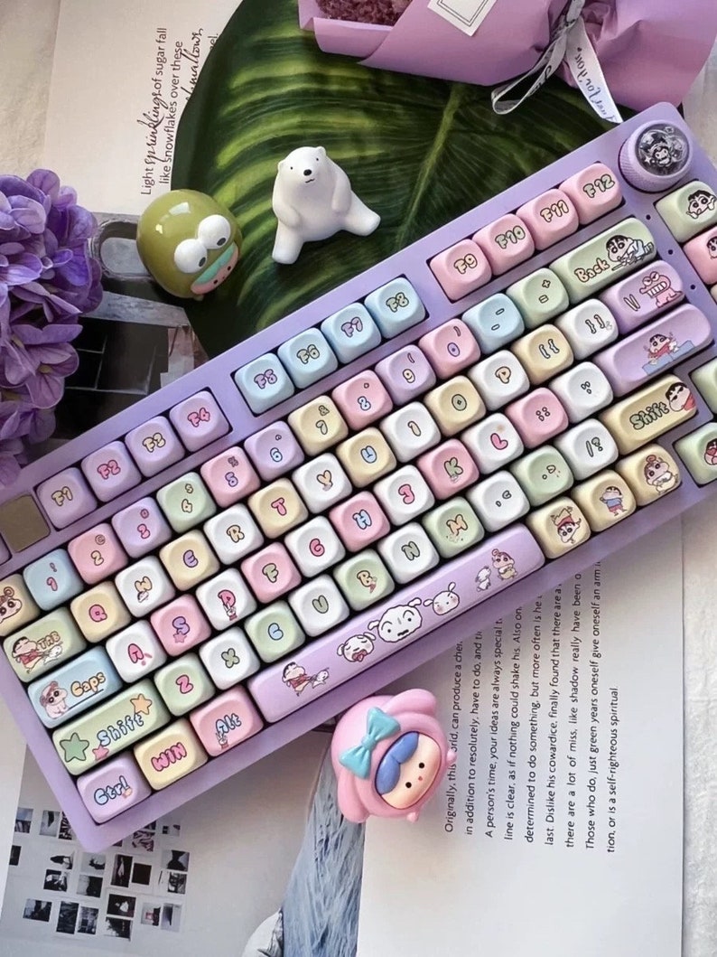 Shin-chan Colourful PBT 142 Keys MOA Profile Keycaps Set, Cute Keycaps, Custom Keycaps - Etsy