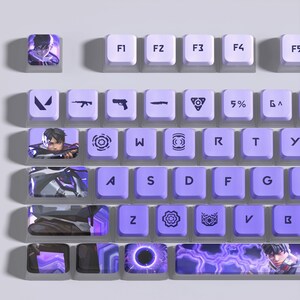 Valorant ISO Transparent PBT 119 Keys ASA Profile Keycaps Set, Cute ...