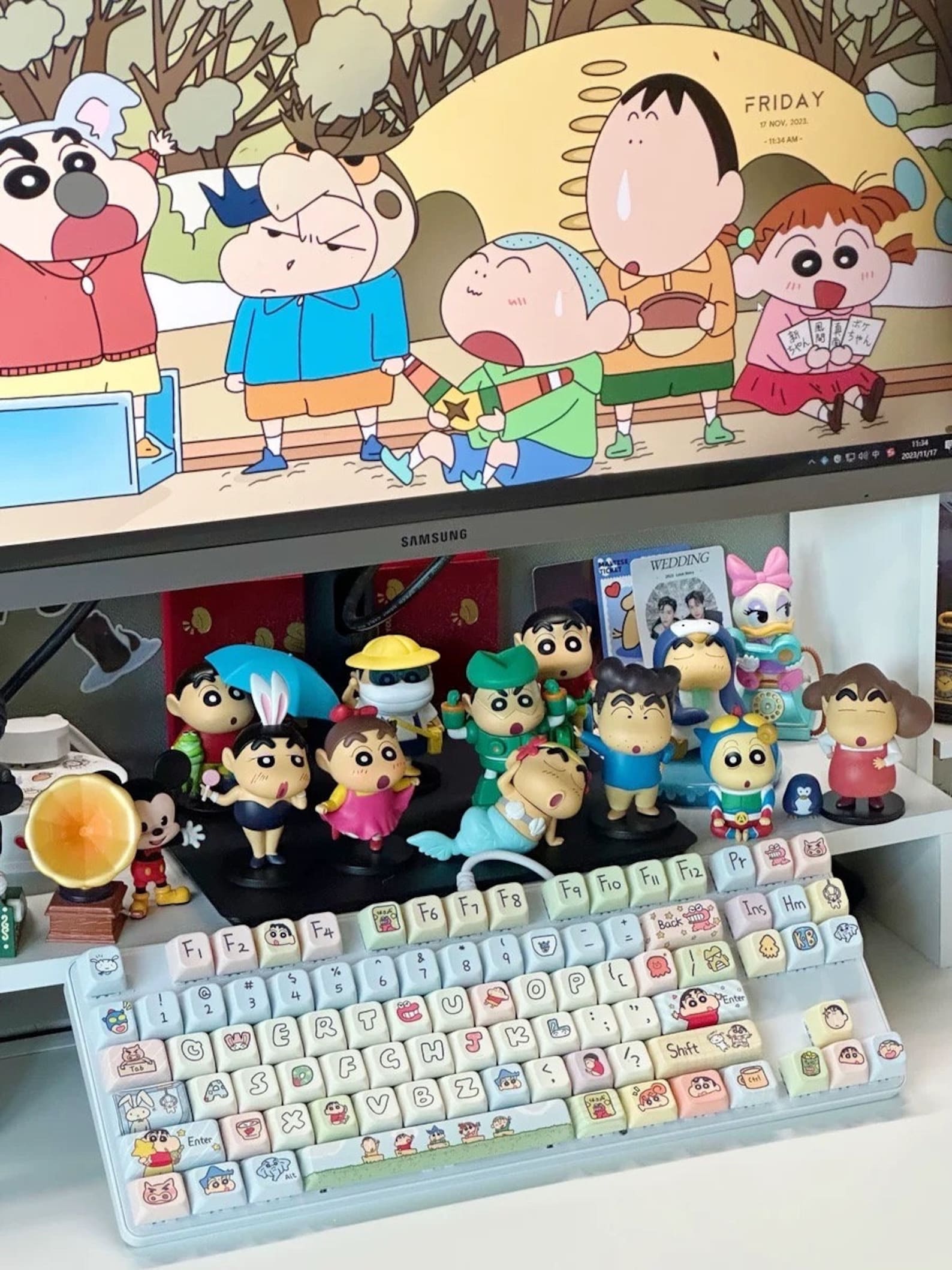 Shin-chan English PBT 142 Keys MDA Profile Keycaps Set, Cute Keycaps ...