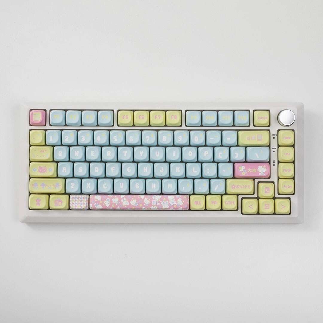 Cute Kitty English PBT 140 Keys MOA Profile Keycaps Set, Cute Keycaps ...
